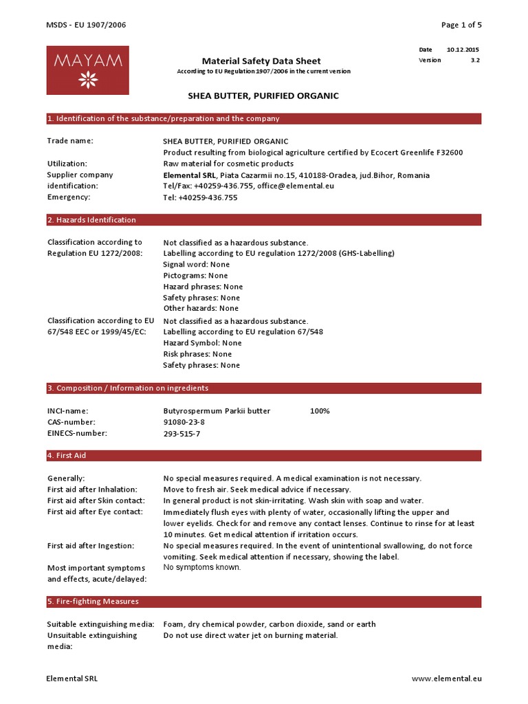 Material Safety Data Sheet: 1. Identification of The Substance ...