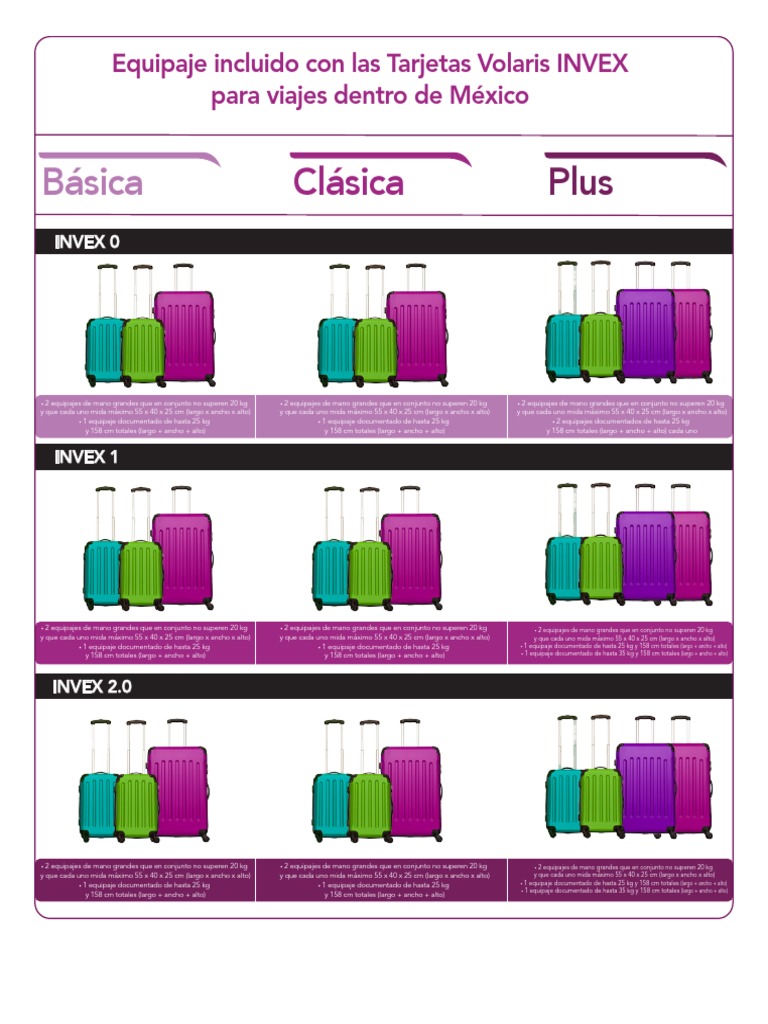 Beneficios de Equipaje Volaris Invex Vuelos Nacionales | PDF