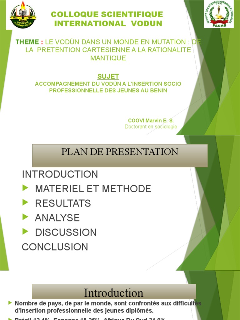 Colloque Scientifique Vodoun Et Emploi | PDF