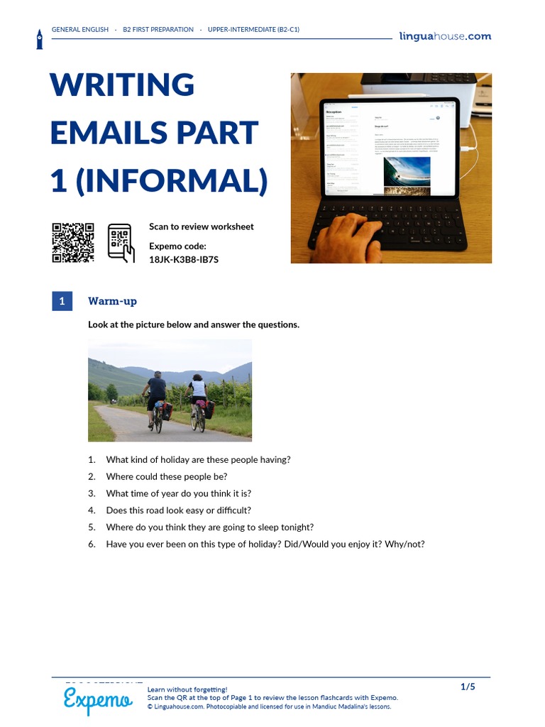 Writing Emails Part 1 Informal British English Teacher Ver2 | PDF ...
