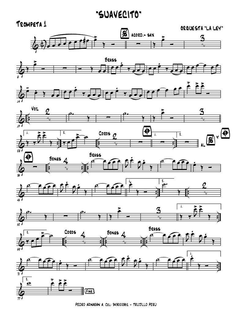 SUAVECITO - Trumpet in BB 1 | PDF