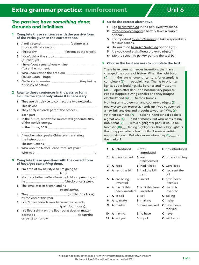 B1PLUS U6 Extra Grammar Practice Reinforcement | PDF | Linguistics | Grammar
