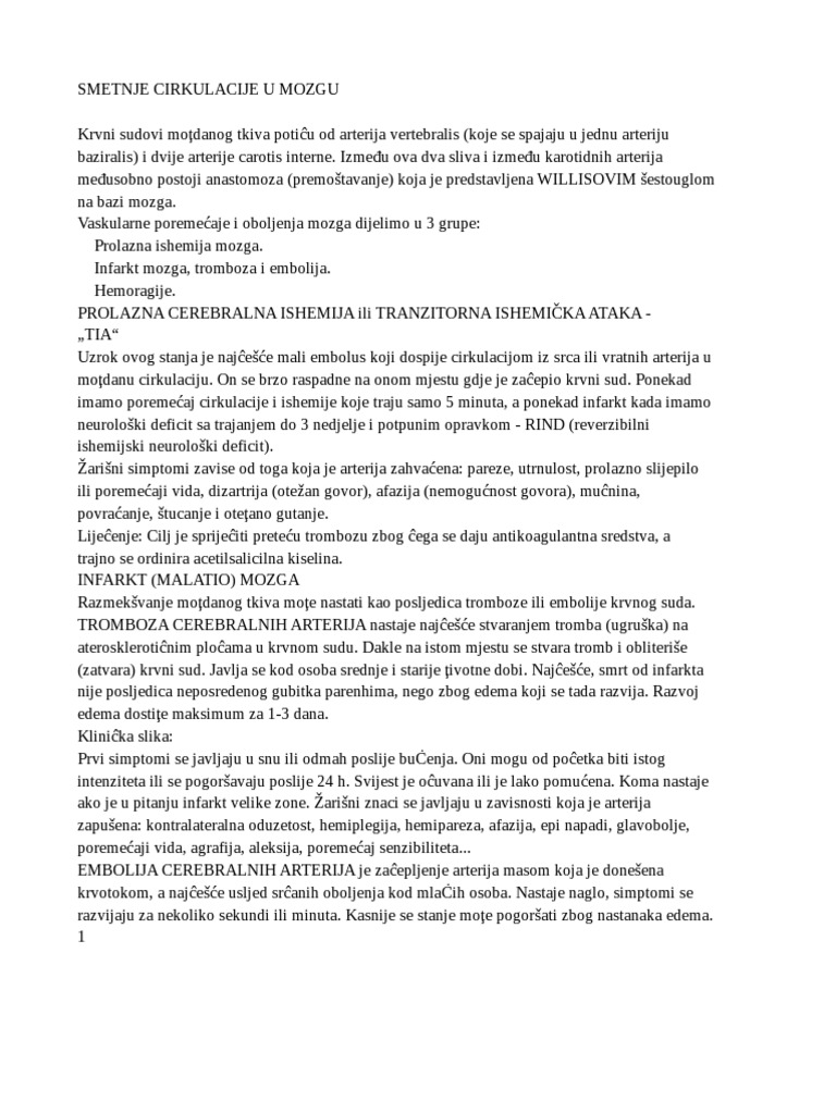 Poremecaji Cirkulacije | PDF