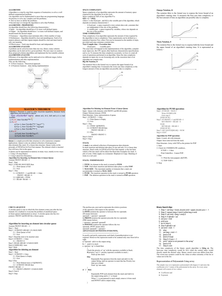 Datastructure Micro Pdf Queue Abstract Data Type Computational Complexity Theory 