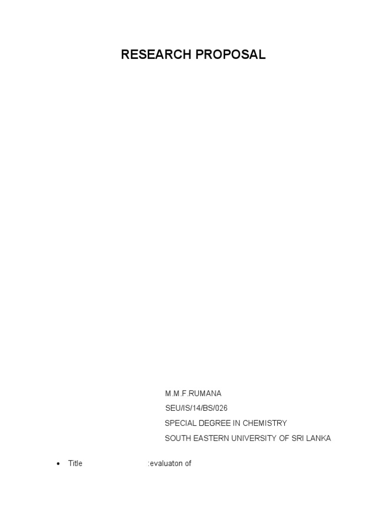 Research Proposal | PDF | Solid State Chemistry | Physical Chemistry