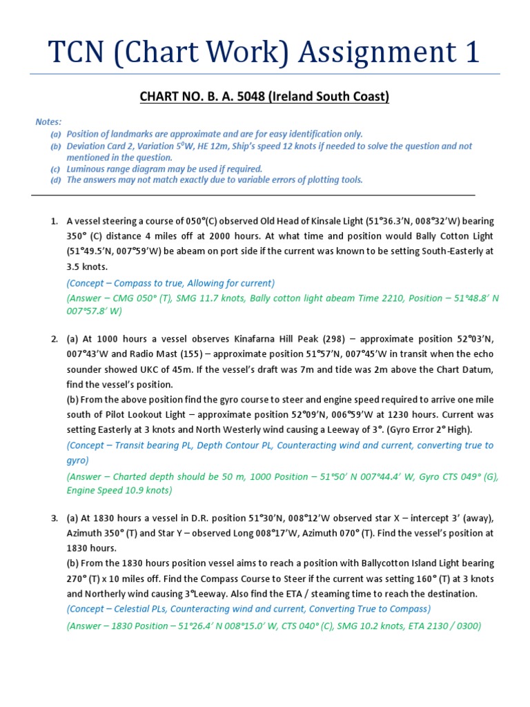 Chart Work - Assignment 1 | PDF | Navigation