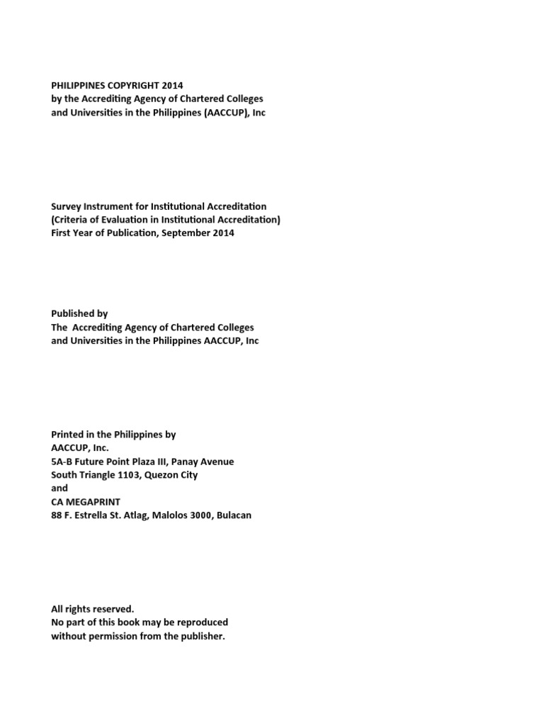 Outcomes-Based Institutional Accreditation Instrument | PDF | Strategic ...