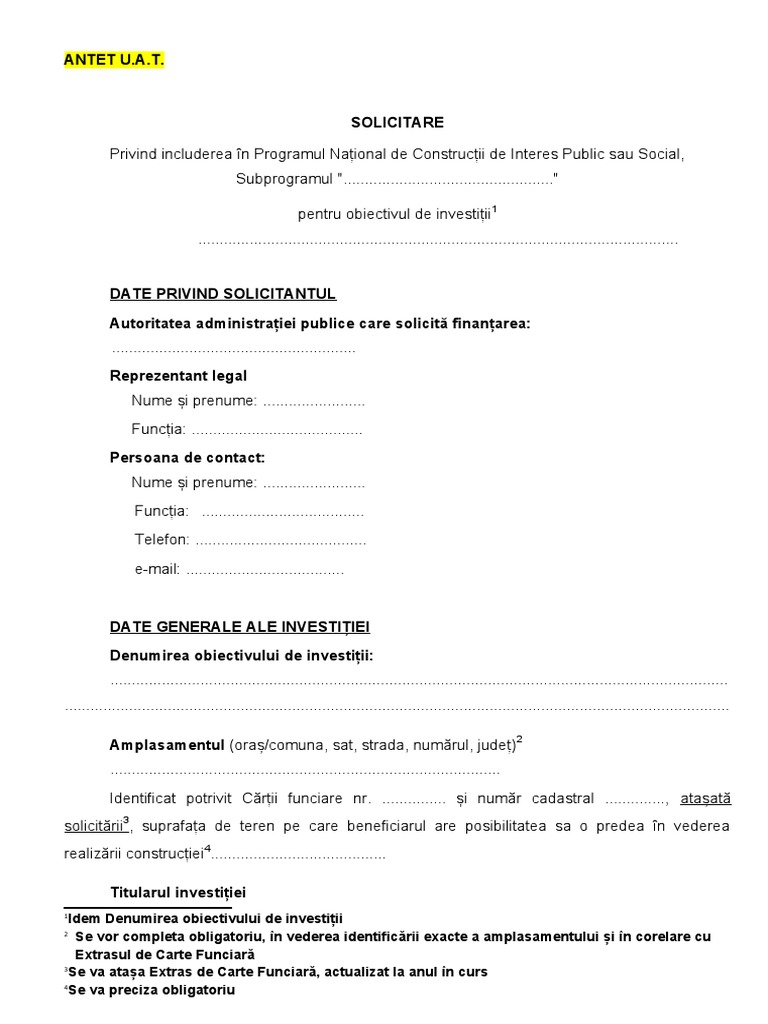 Solicitare Includere in PNCIPS | PDF