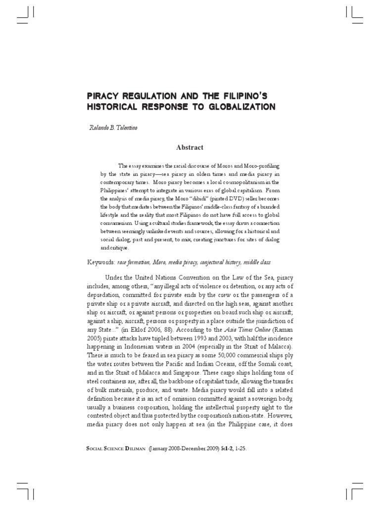 Pirates, Piracy, and the Performance of Middle-Class Identity: A ...