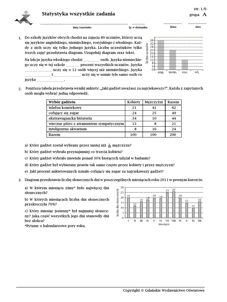 5 Statystyka Wszystkie Zadania | PDF