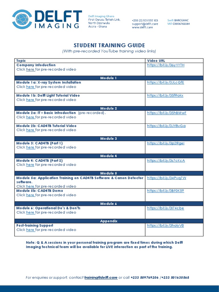 Student Training Guide (One-Pager) | PDF
