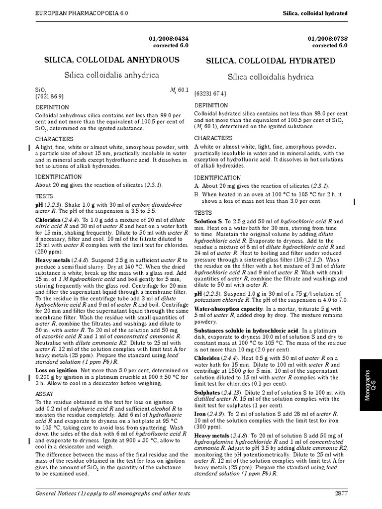 Silica Colloidal Hydrated 0738e | PDF | Silicon Dioxide | Water