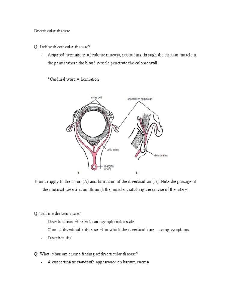 Diverticular Disease Overview | PDF | Medical Specialties | Clinical ...