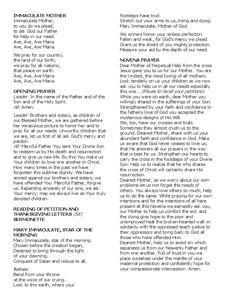 Baclaran Novena | PDF | Eucharist | Mary, Mother Of Jesus