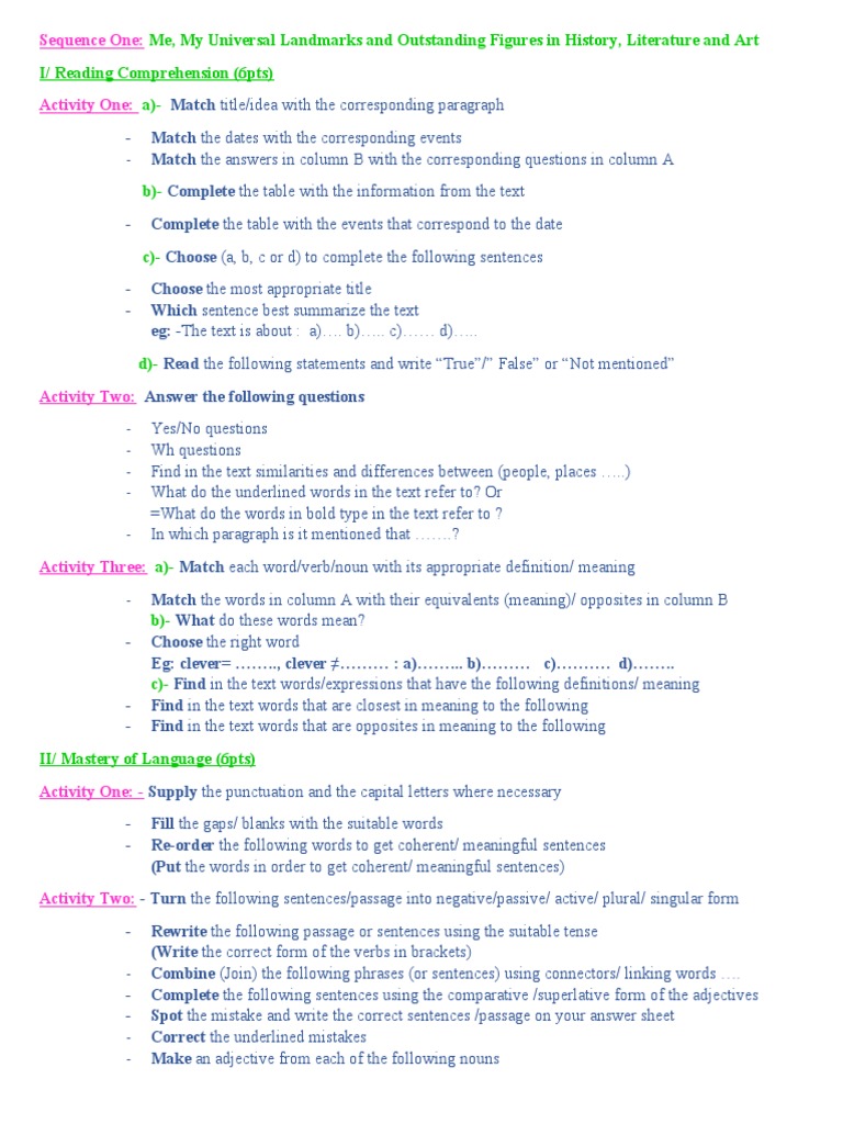 4ms Seq1 and Seq2 Summary Aouabed Amel | PDF | Adjective | Word