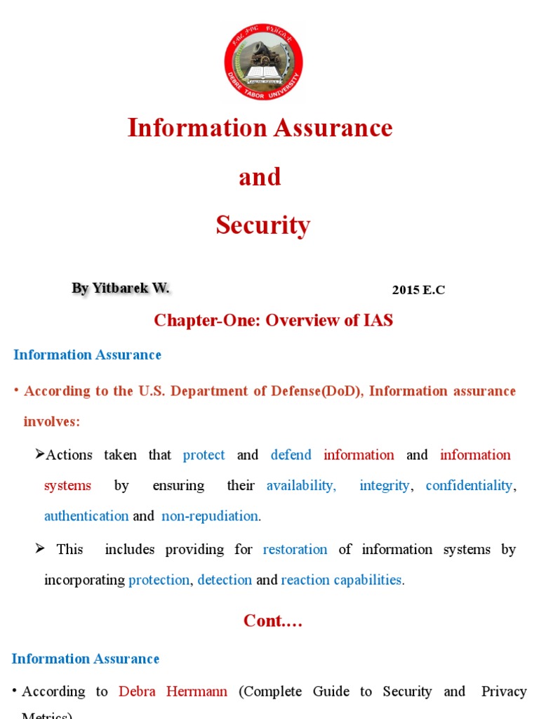 IAS Chapter 1 Edited | PDF | Information Security | Security