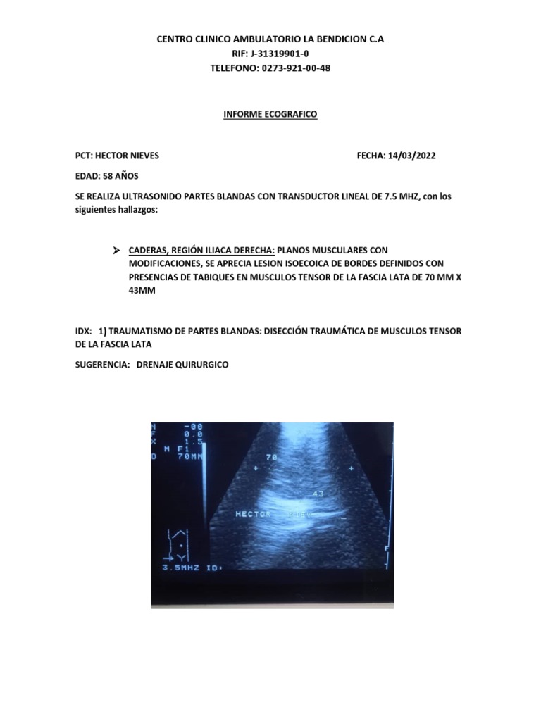 Informe Ecografico | PDF | Ultrasonido médico | El embarazo