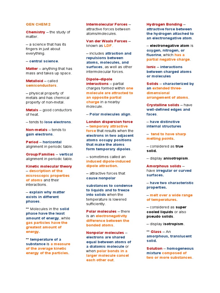 Gen Chem 2 Reviewer | PDF