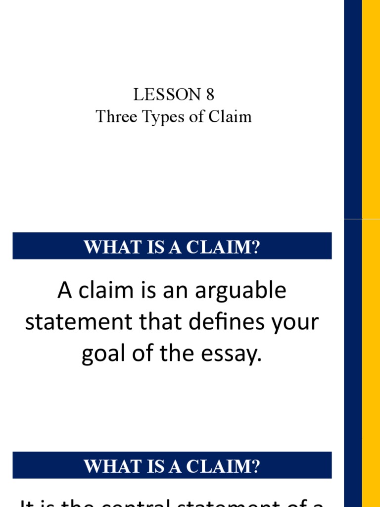 Lesson 8-Q2-Three Types of Claim | PDF