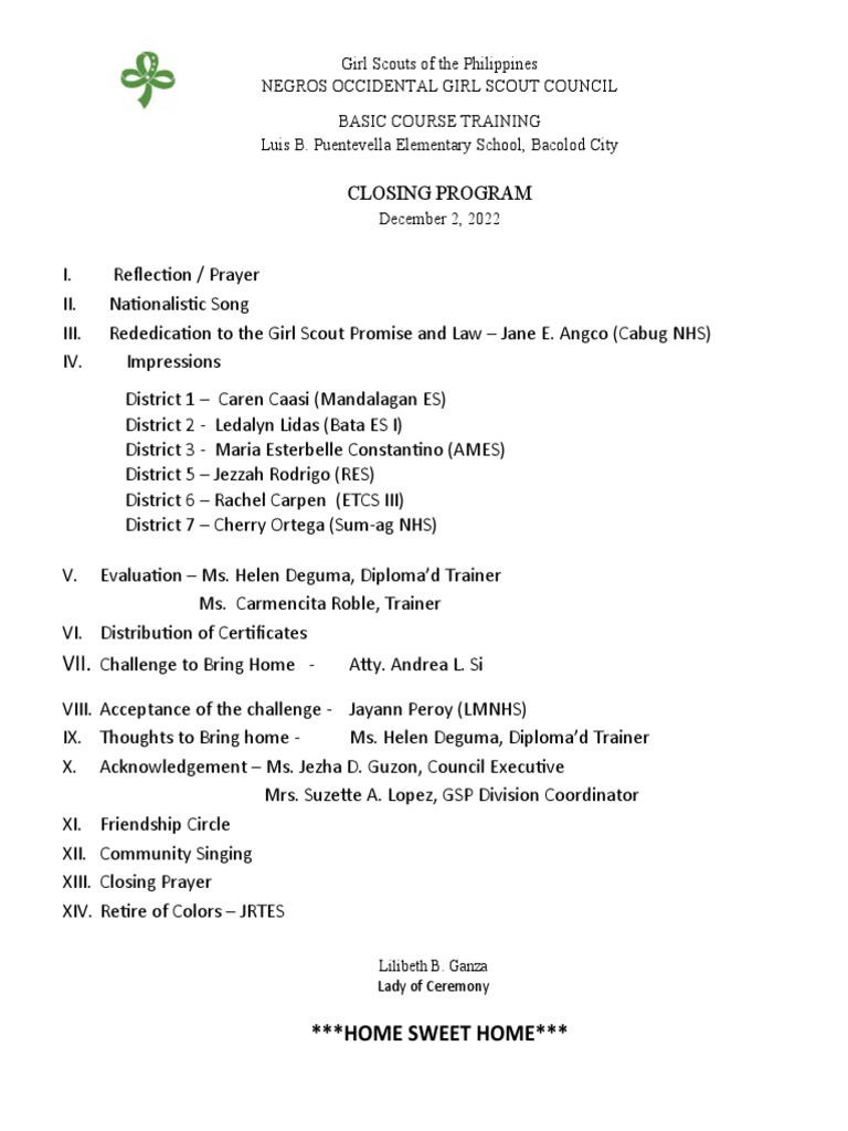 GSP Closing Program Overview 2022 | PDF