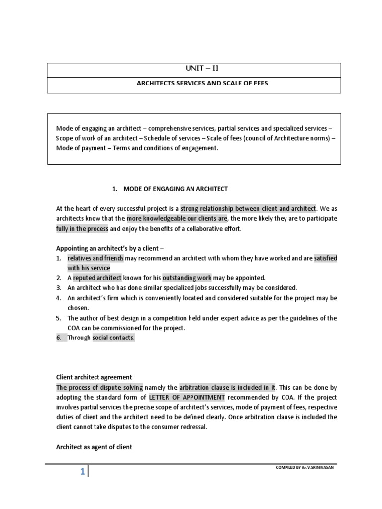 Scale of Fee | Download Free PDF | Architect | Indemnity