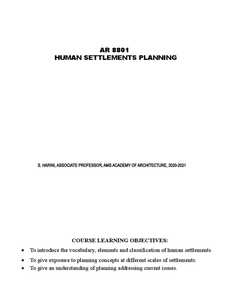 HSP - 2017 - UNIT 1 - B.Arch | PDF | Port | Planning