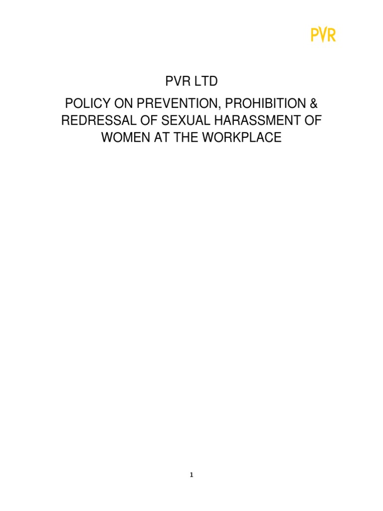 Sexual Harassment Prevention Policy Pdf Sexual Harassment Employment
