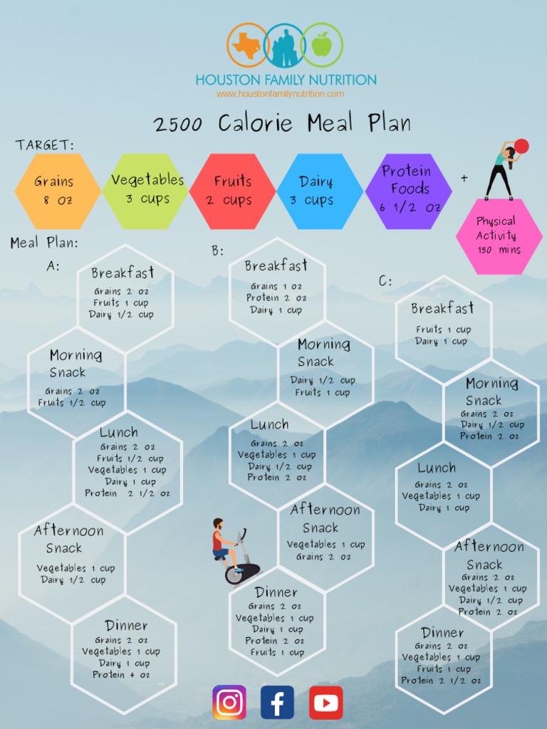 2500 Calorie Meal Plan Guide | PDF | Meal | Lunch
