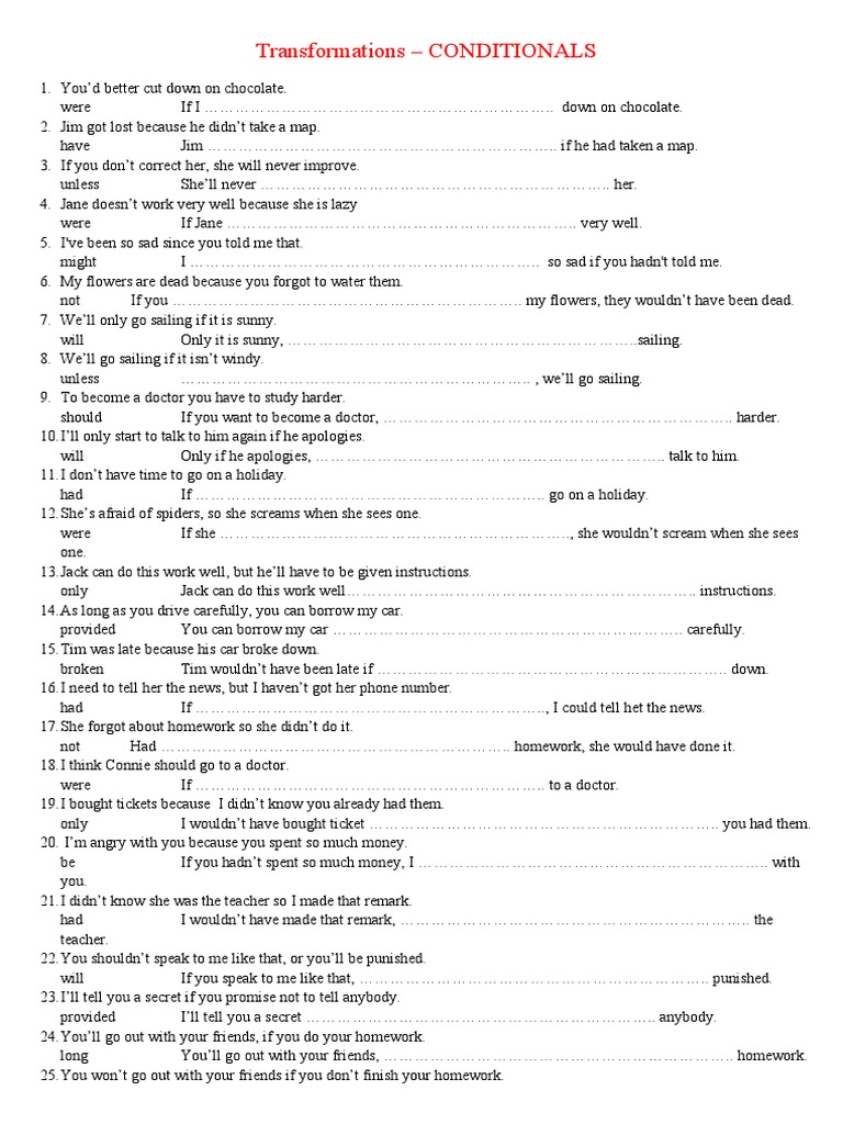 English Conditional Exercises | PDF