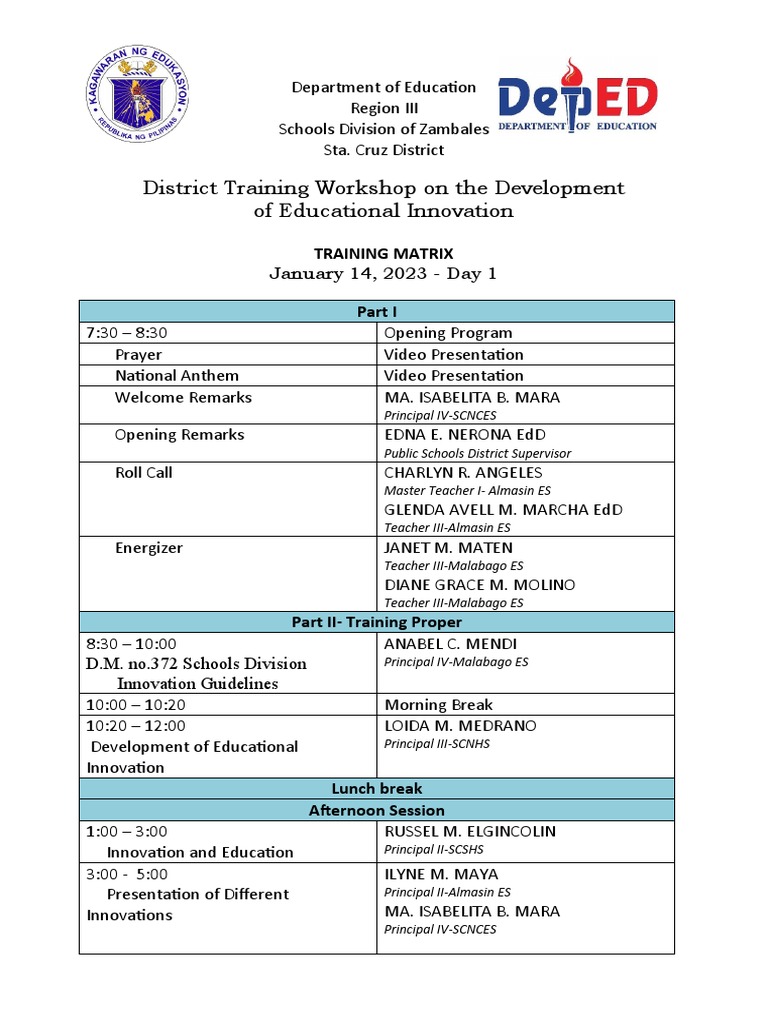 Training Matrix Innovation | PDF