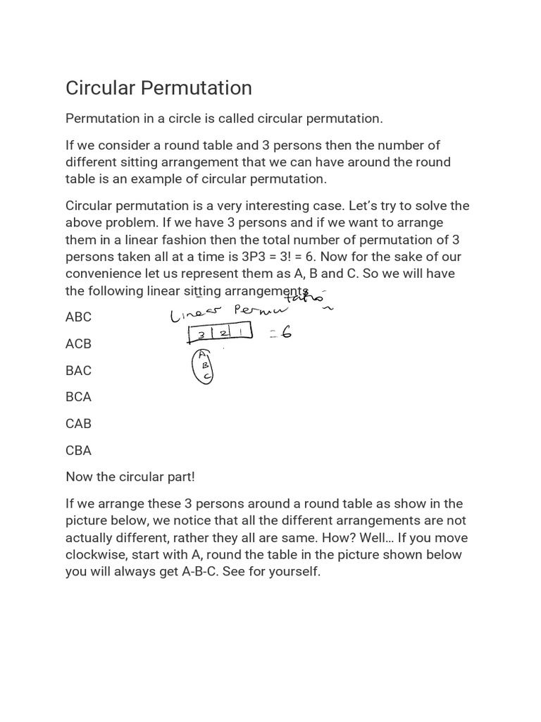 Circular Permutation | PDF | Permutation | Mathematical Analysis Circular Permutation | PDF | Permutation | Mathematical Analysis