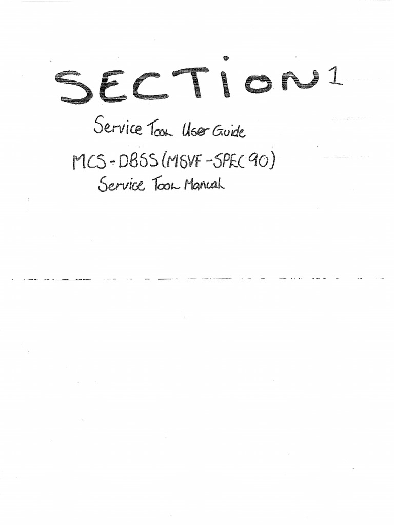 Otis - Service - Tool - MCS-DBSS (MSVF-SPEC90) | PDF