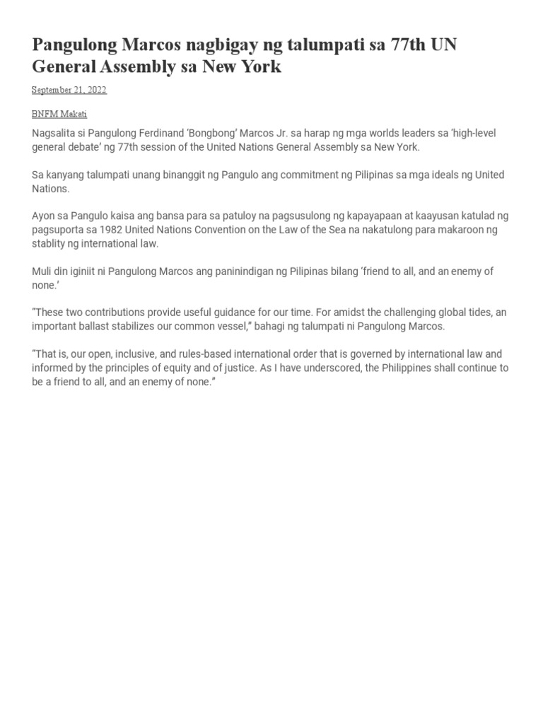 Talumpati (Filipino 10) | PDF