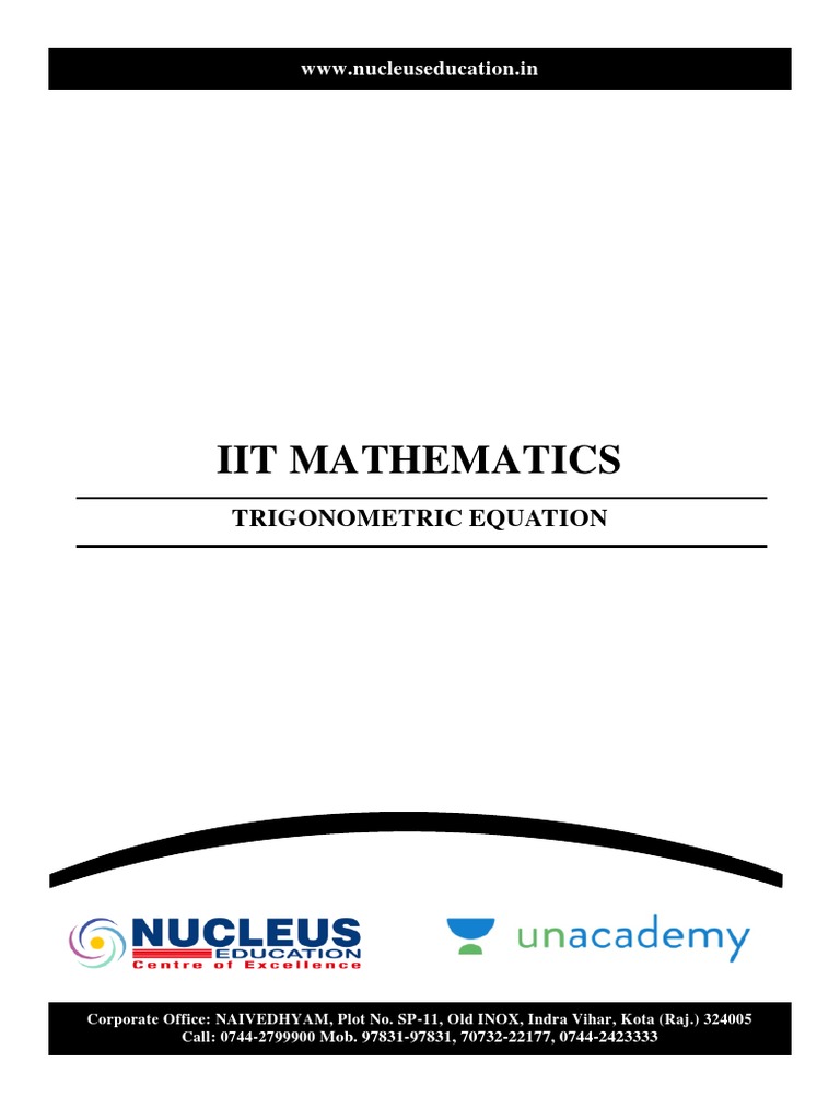 Trigonmetric Equation Sheet | PDF | Trigonometric Functions | Equations