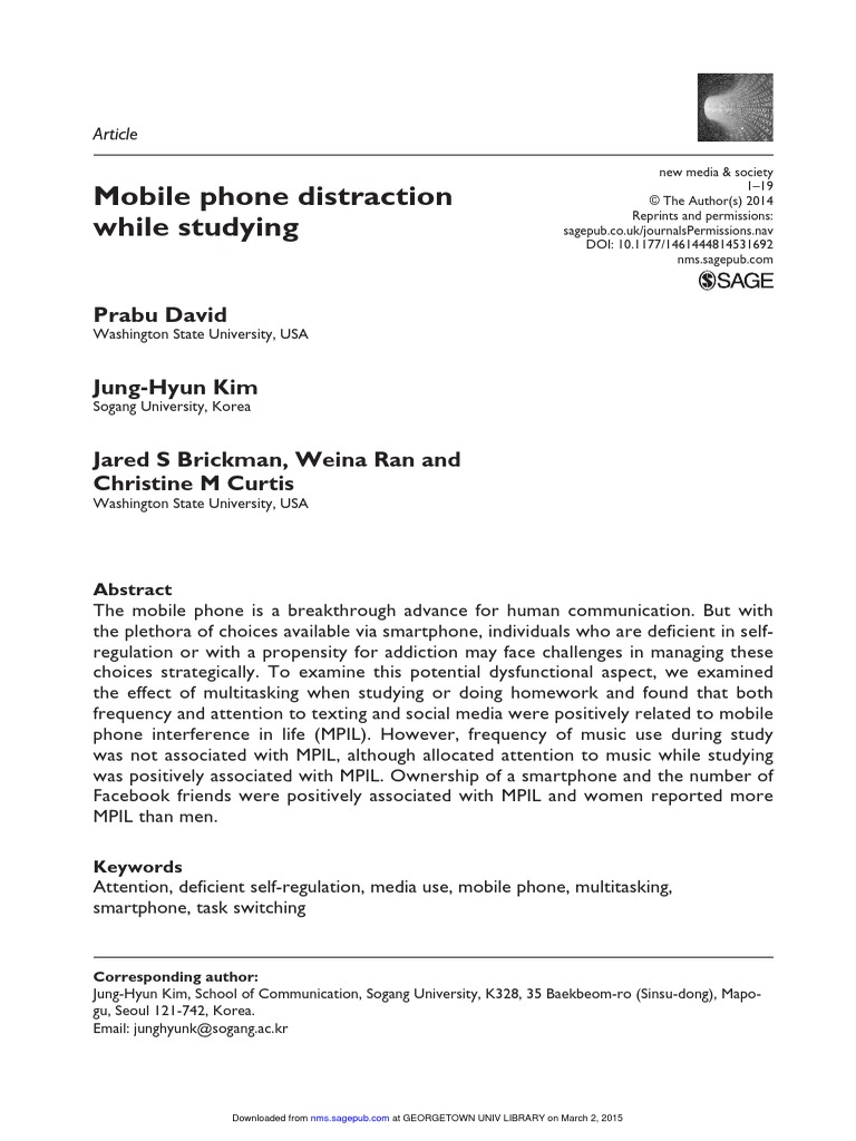 Mobile Phone Distraction While Studying | PDF | Multicollinearity ... Mobile Phone Distraction While Studying | PDF | Multicollinearity ...