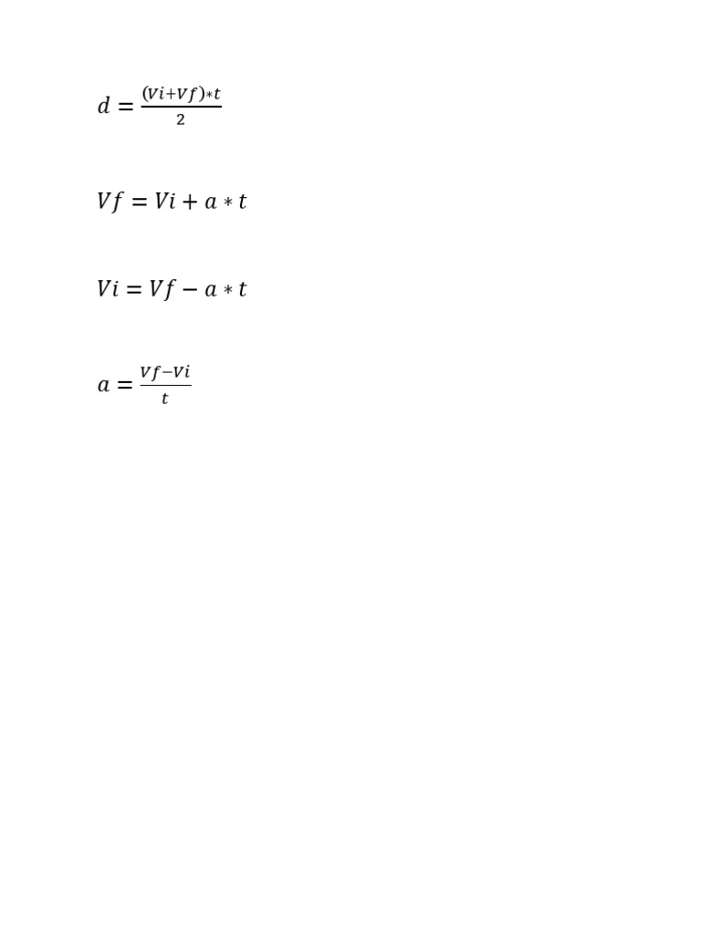 Formulas MRUV | PDF