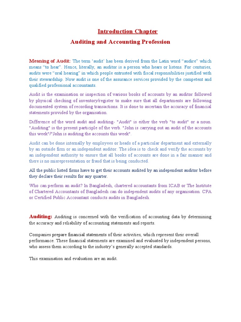 Auditing Chapter 1 | PDF | Audit | Financial Audit
