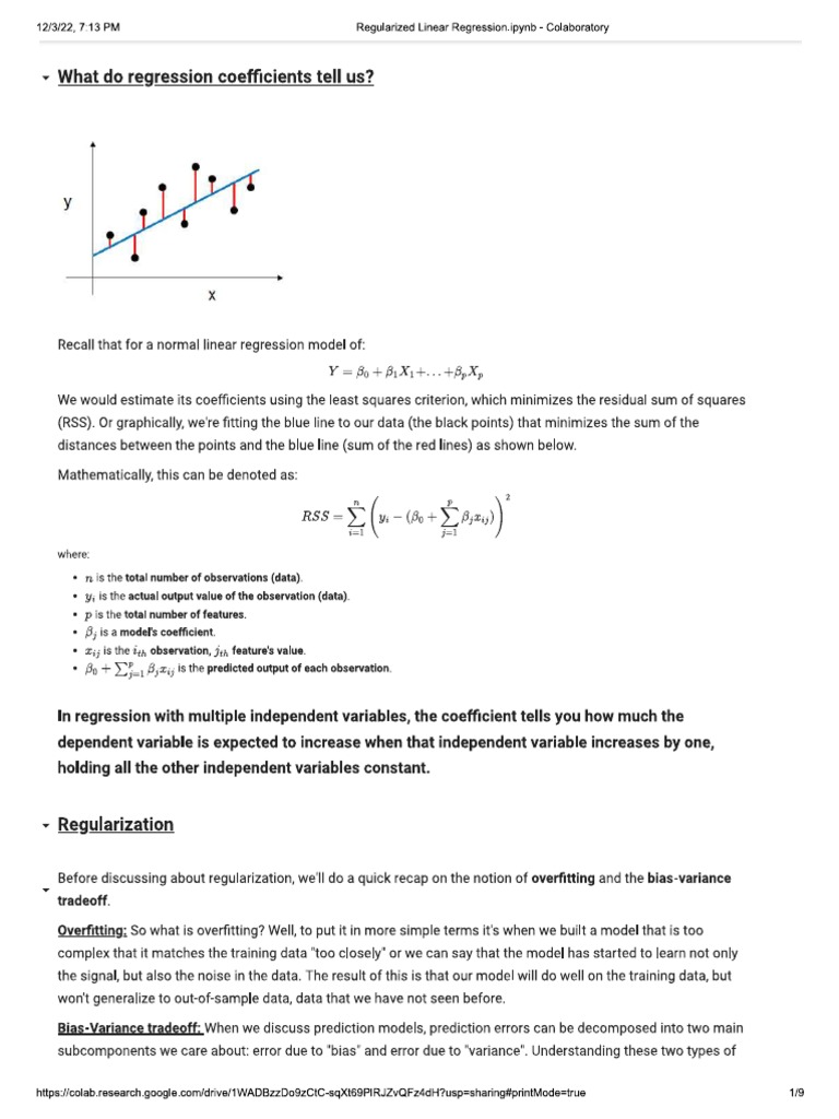Regularized Linear Regression Pdf 