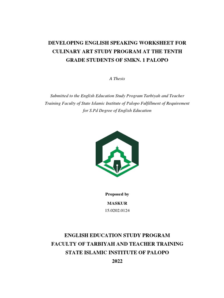 Thesis (Maskur) | PDF | Second Language | Fluency