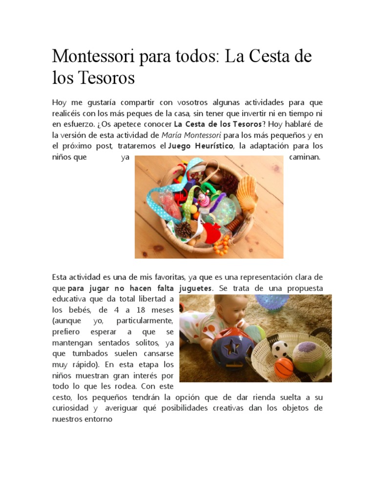 La Cesta de los Tesoros Montessori | PDF