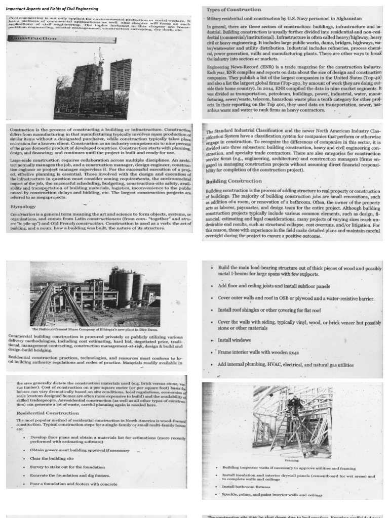 Important Aspects and Fields of Civil Engineering | PDF