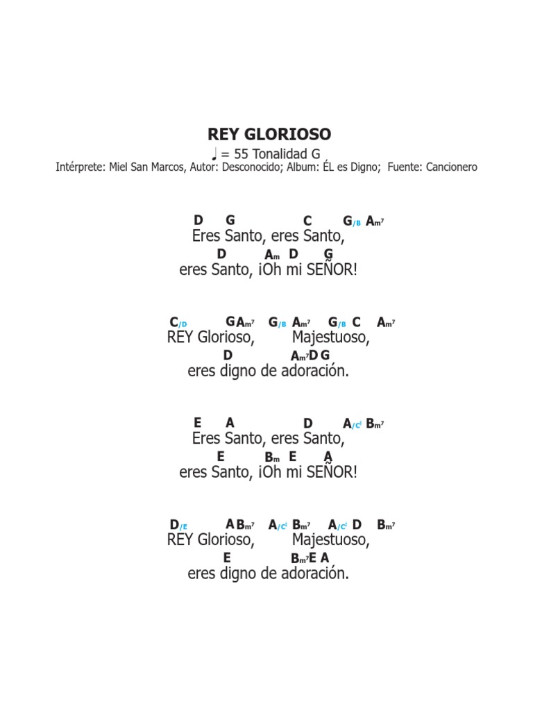 Rey Glorioso: Letra y Acordes | PDF