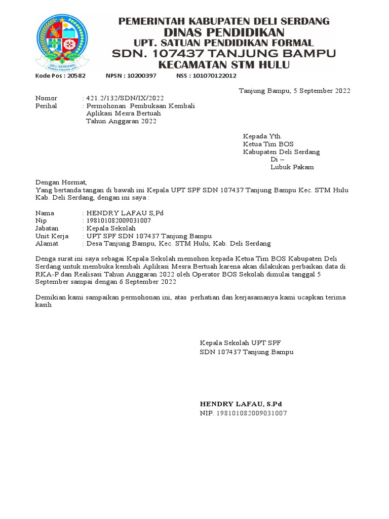 SURAT Permohonan | PDF