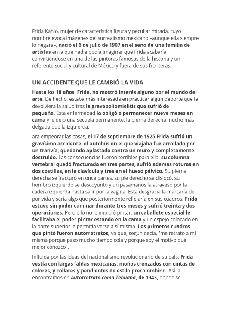 Frida Kahlo Biografia | PDF