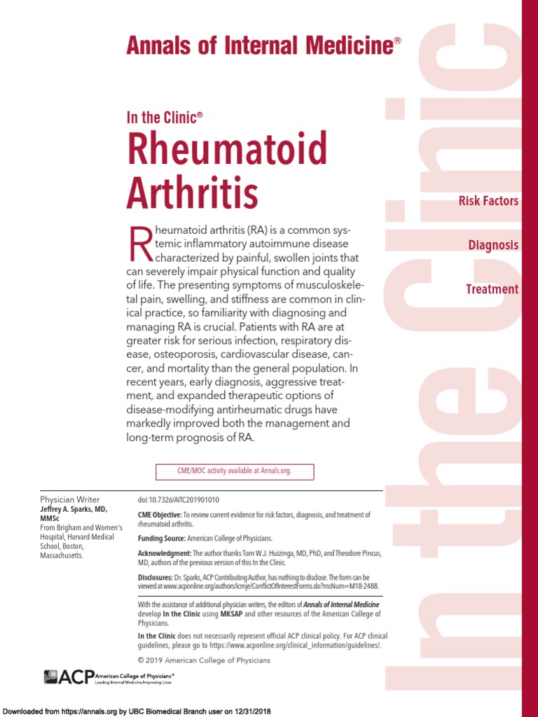 AR para Manos | PDF | Rheumatoid Arthritis | Arthritis