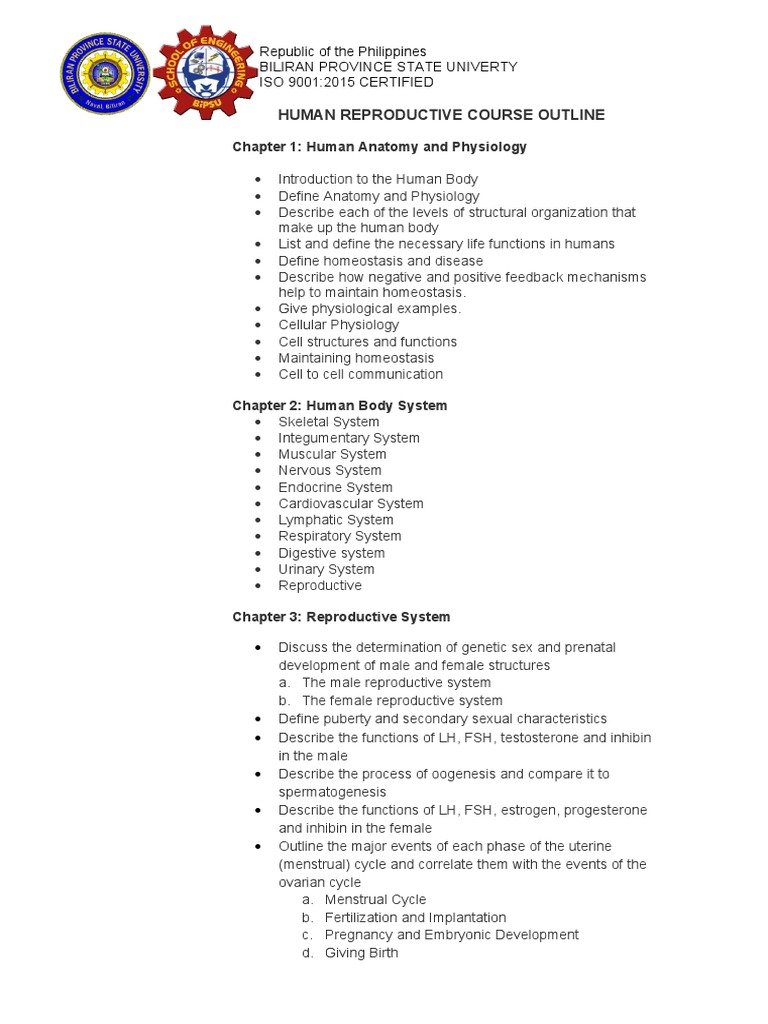 Course Outline Human Reproduction | PDF | Menstrual Cycle | Human Body