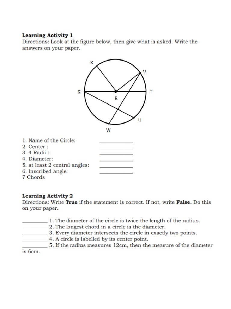 Identifying Terms Related To Circle | PDF