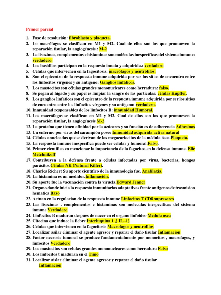 Banco de Pregunta-Inmunologia | PDF | Sistema complementario | Sistema inmune