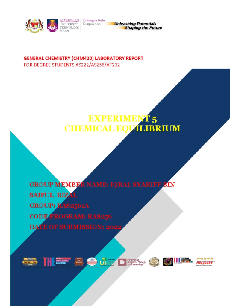 Understanding Chemical Equilibriums through Laboratory Experiments on the Effects of ...