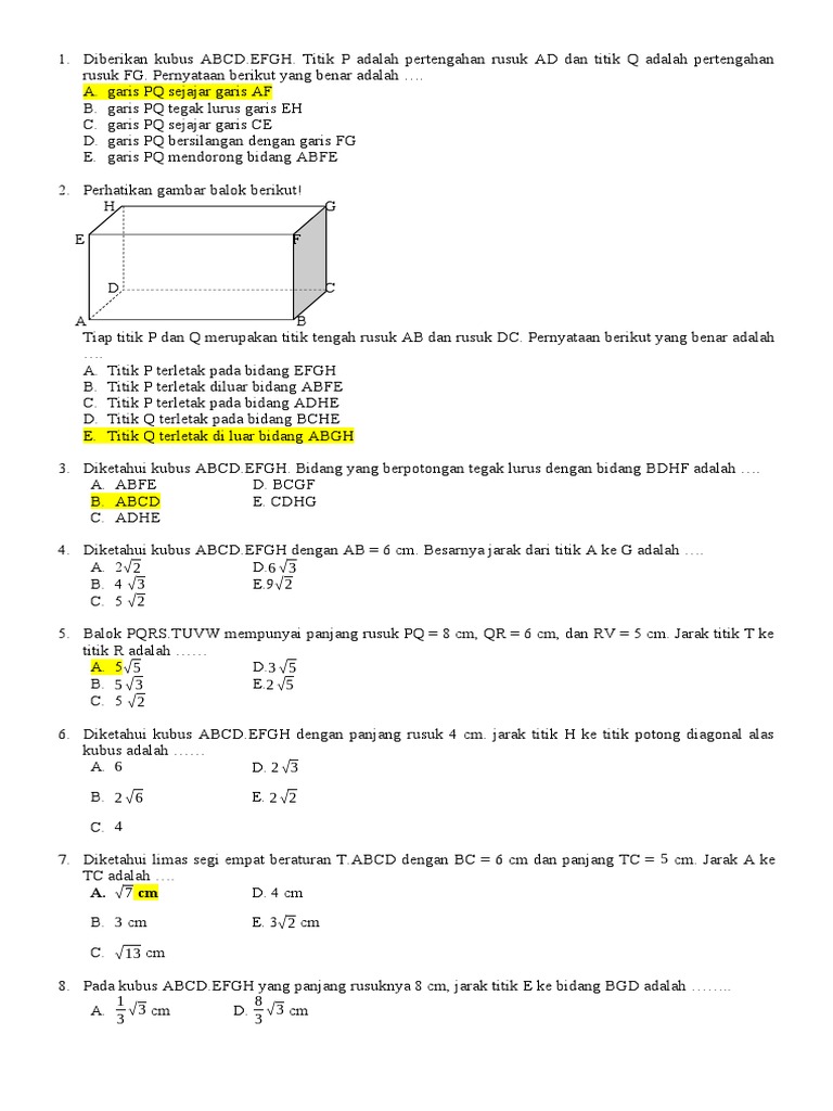PAS Mat Wajib Kelas 12 (2021) | PDF